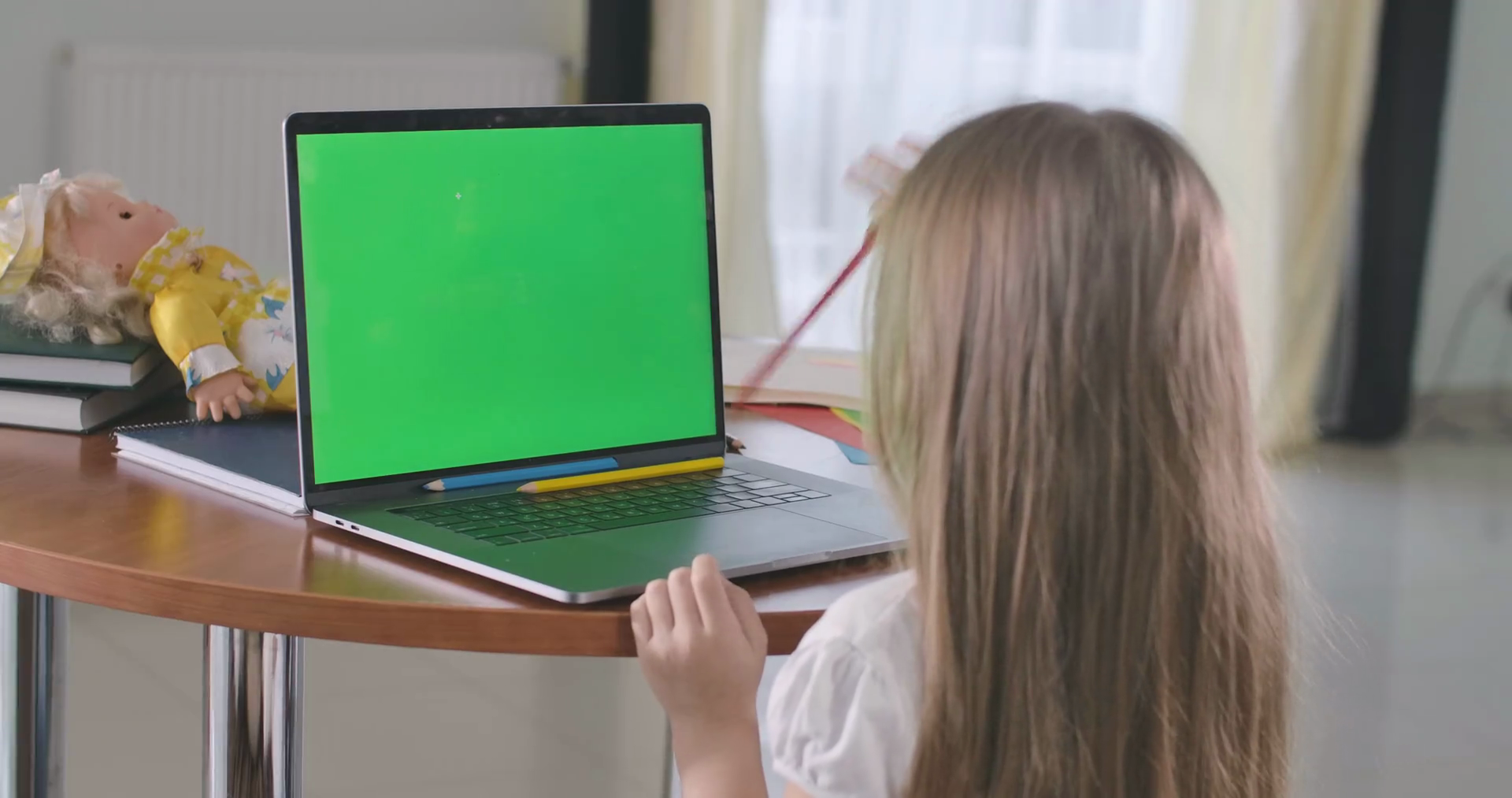 Back View Of Caucasian Girl Looking At Stock Footage SBV-338161507 ...