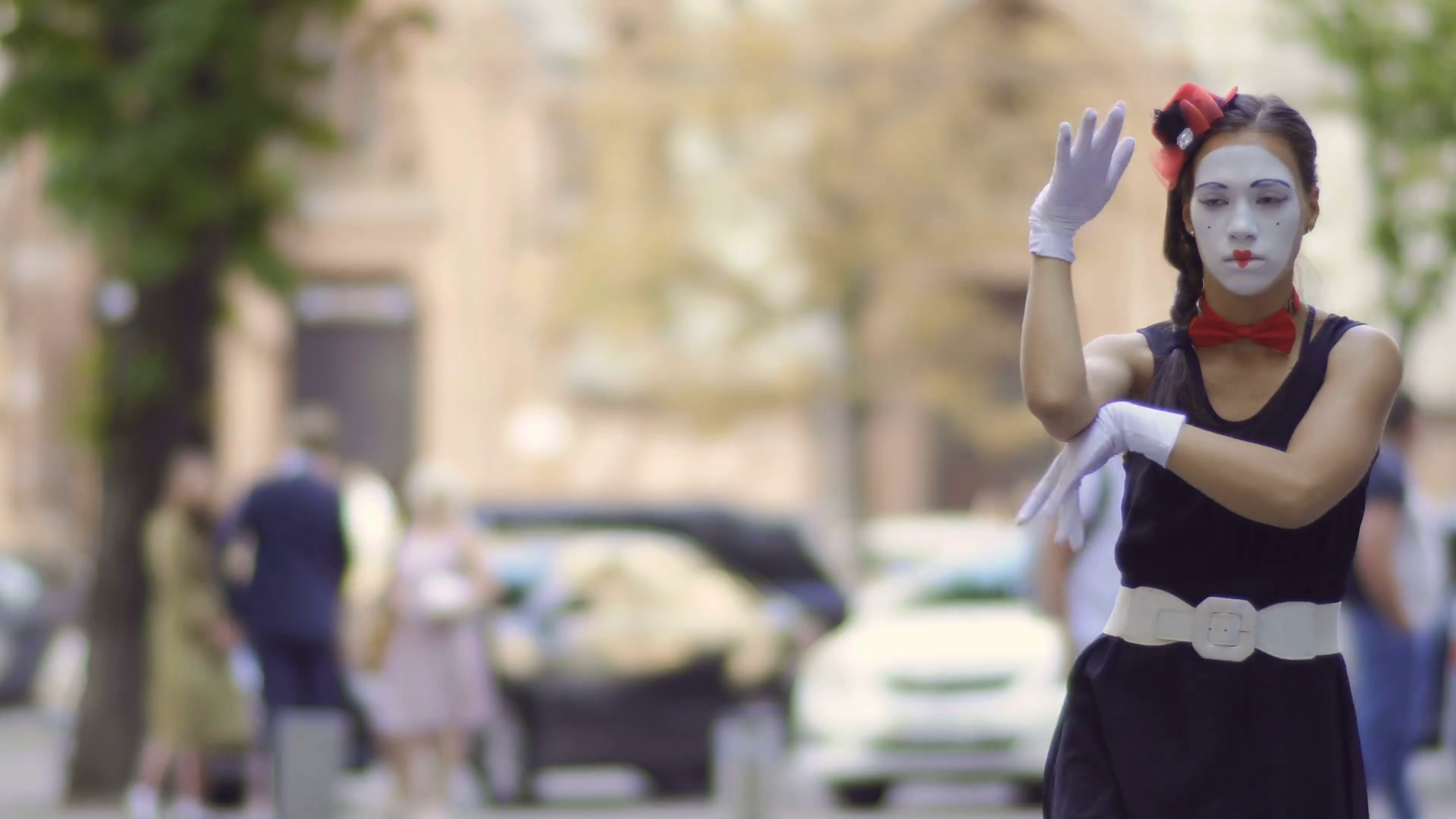 Beauitiful Girl Mime Gesticulating Hands At Stock Footage SBV-324240641 ...