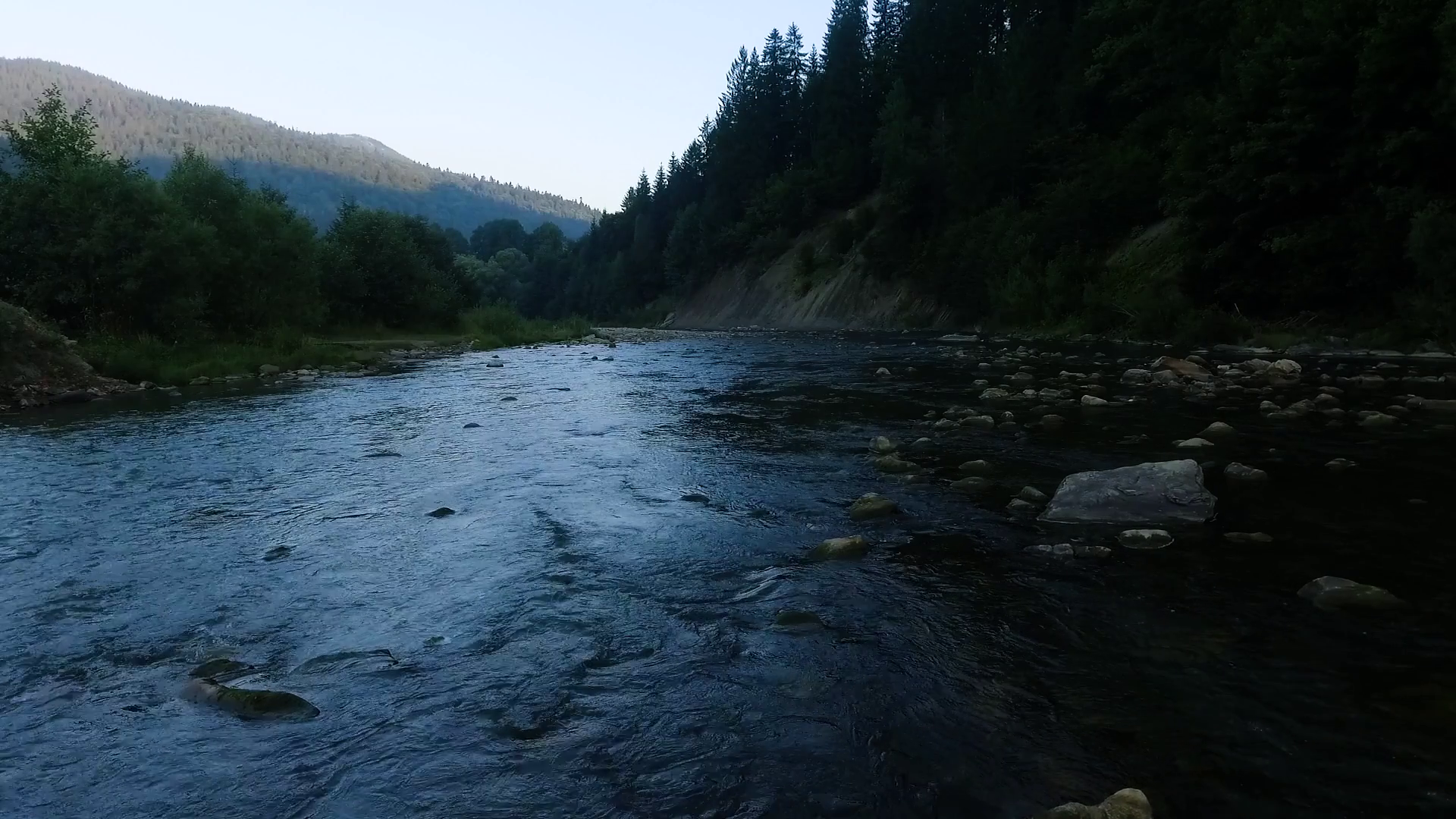 Serene Nature: Drone Captures Flowing Water Stock Footage SBV-337710274 ...