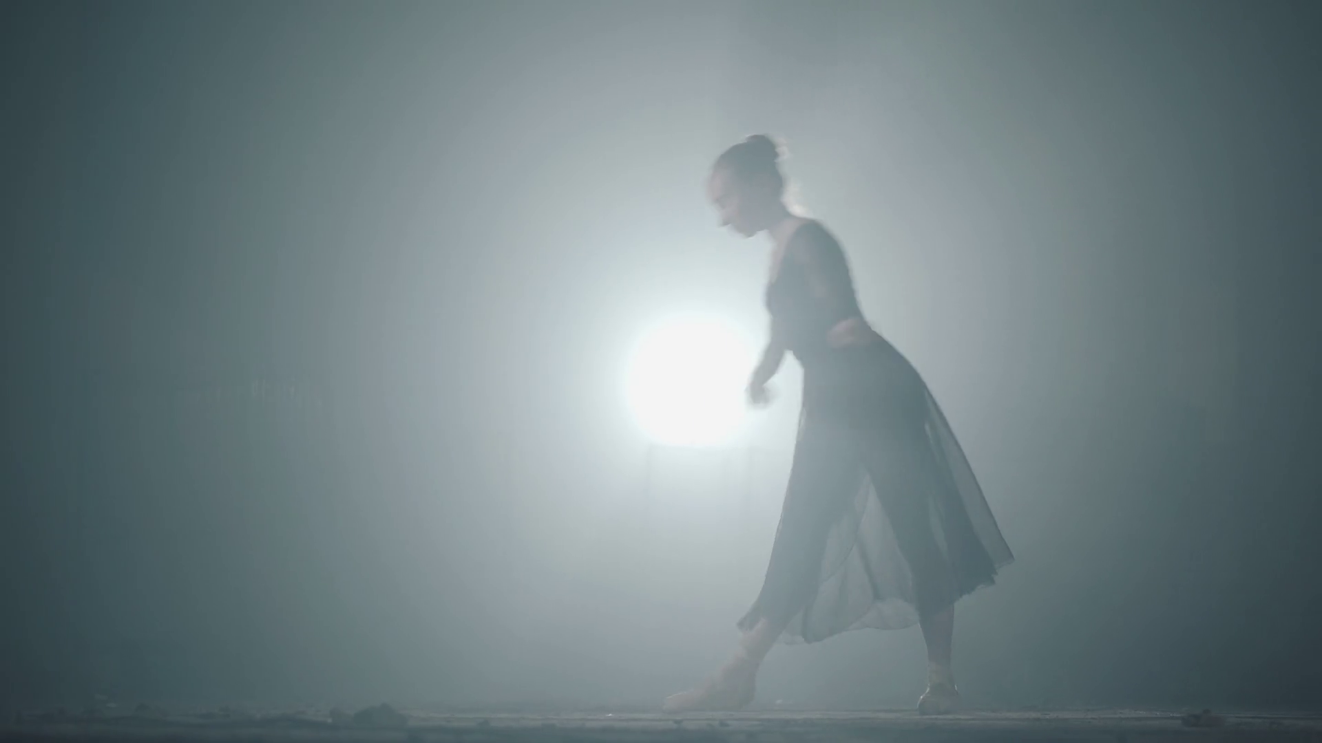 Beautiful Young Ballerina In Darkness Ballet Stock Footage SBV ...