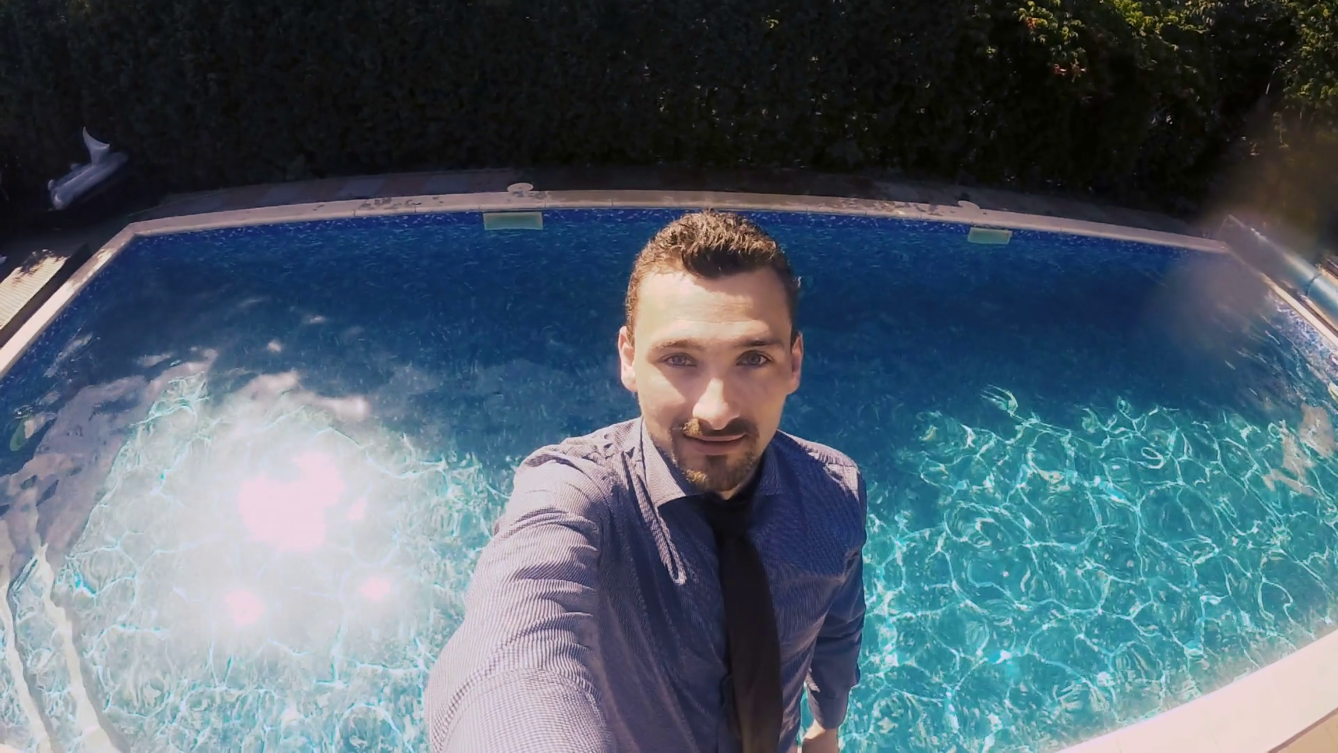 Businessman With Go-pro Falls In Swimming Stock Footage SBV-318014796 ...