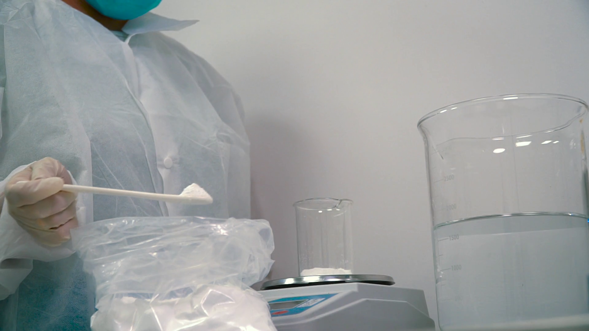 Chemist Measuring Weight Of Powder On Stock Footage SBV-324390539 ...