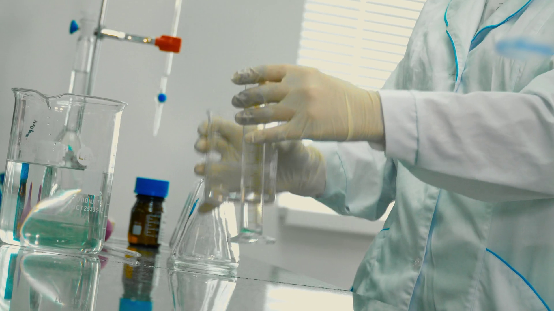 Chemist Measuring Water In Measure Flask Stock Footage SBV-325405204 ...