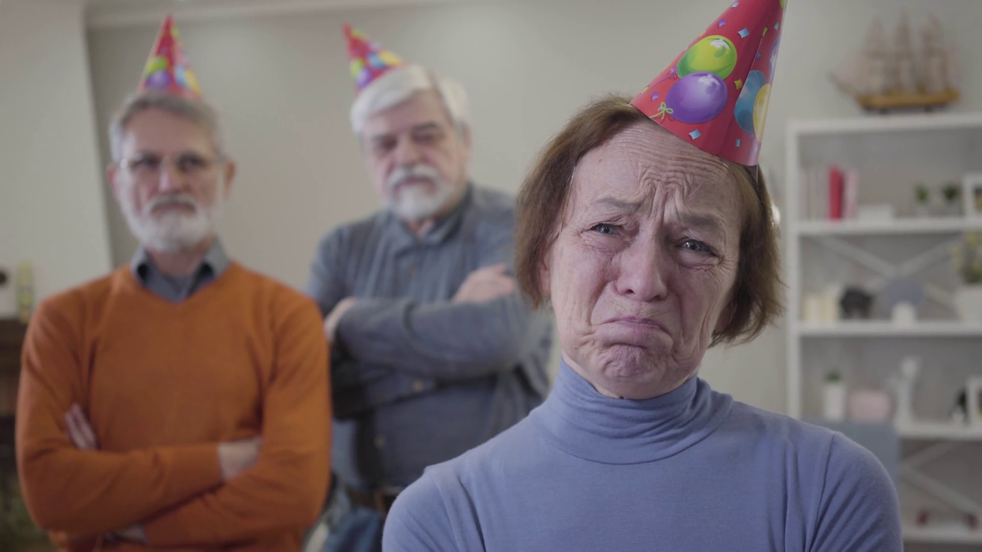 Close-up Face Of Crying Old Caucasian Woman Stock Footage SBV-338177566 ...