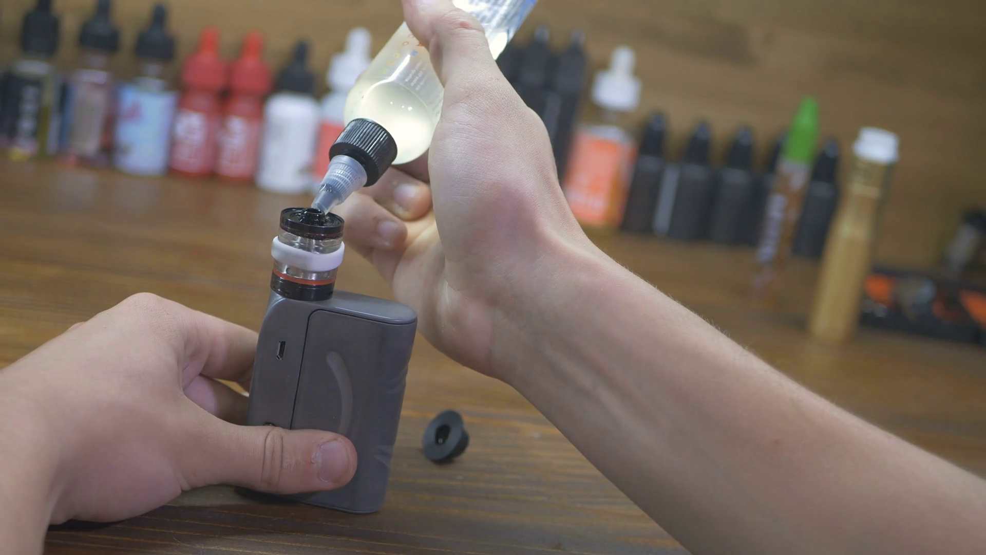 Close-up - Man Fill Vape With Liquid Stock Footage SBV-313035325 ...