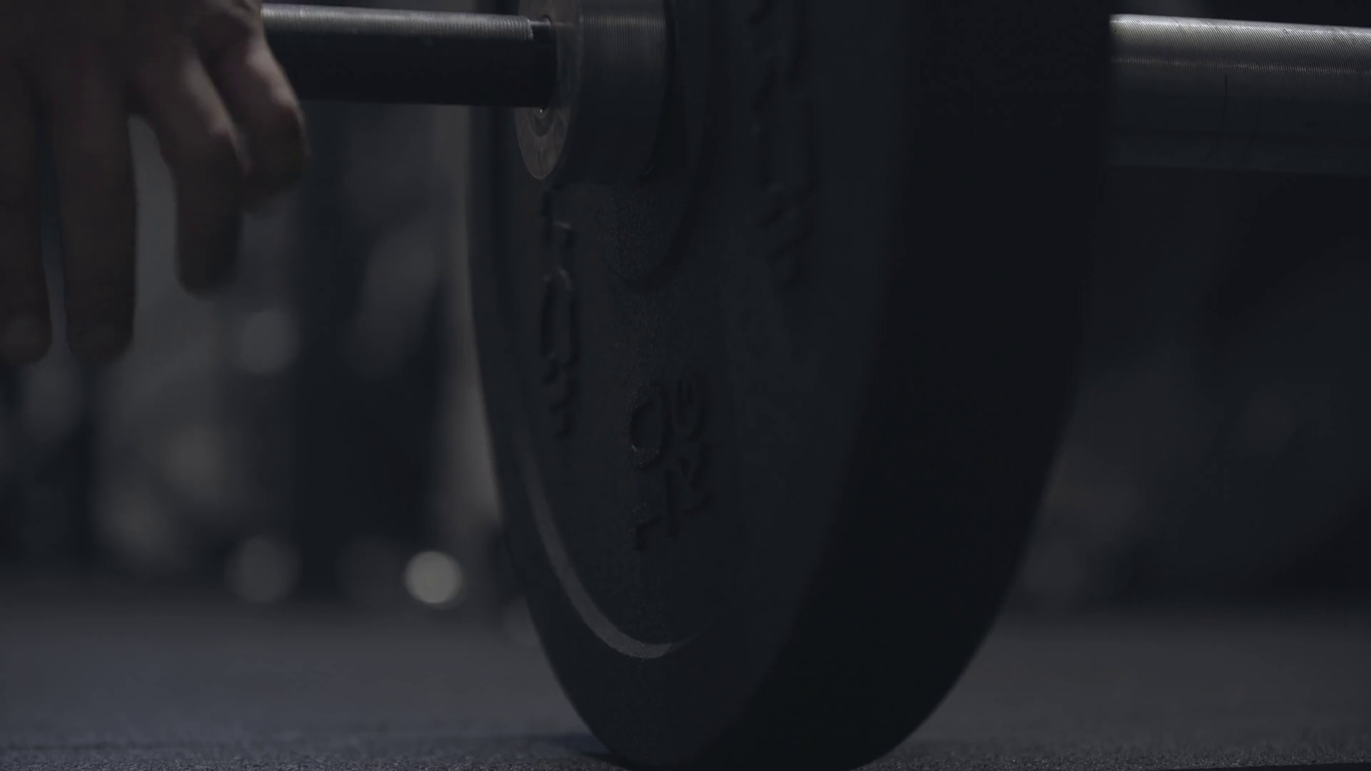 Close-up Of Barbell Falling Down On Floor In Stock Footage SBV ...