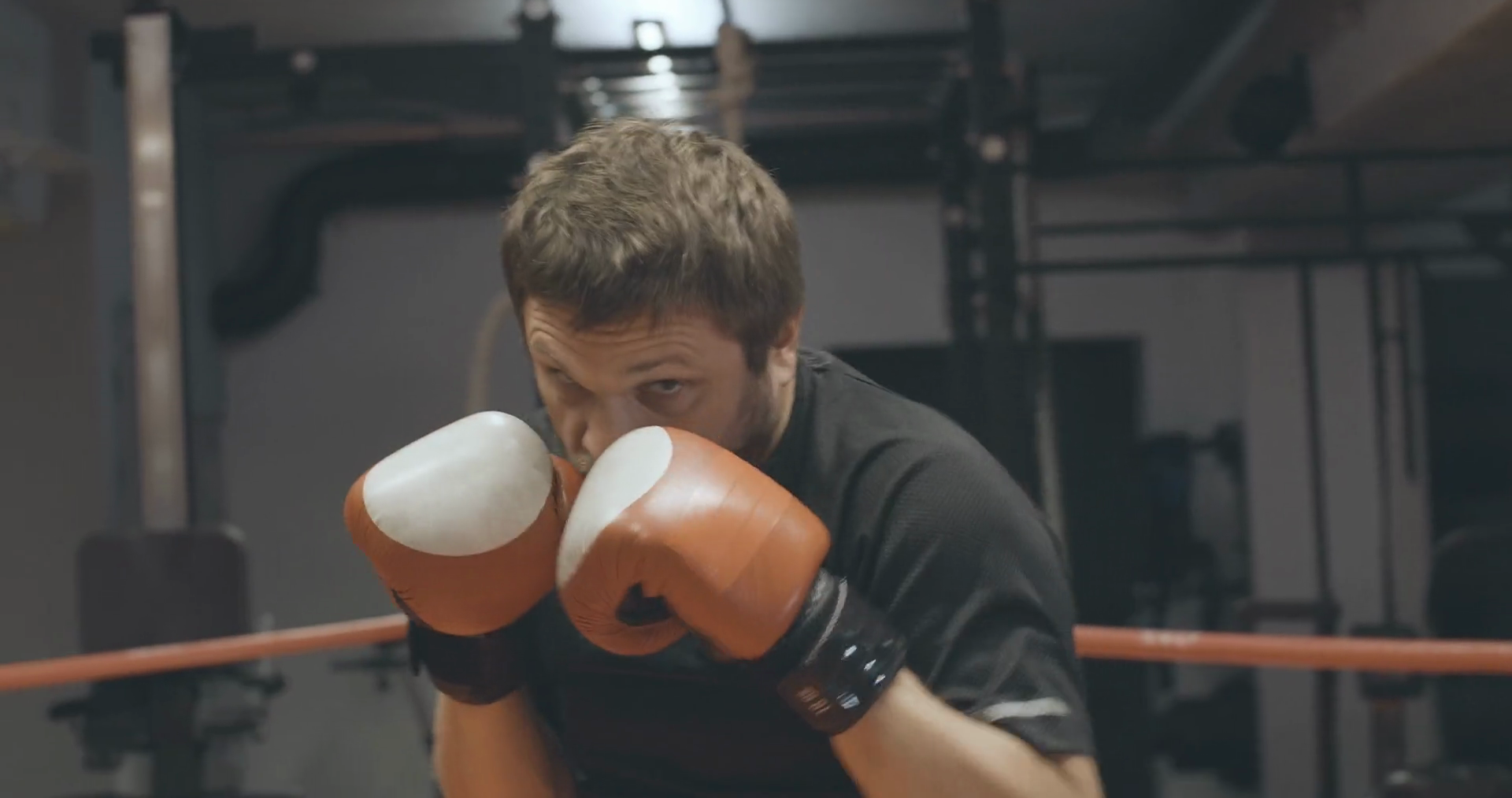 Confident Caucasian Male Boxer Boxing With Stock Footage SBV-338488526 ...