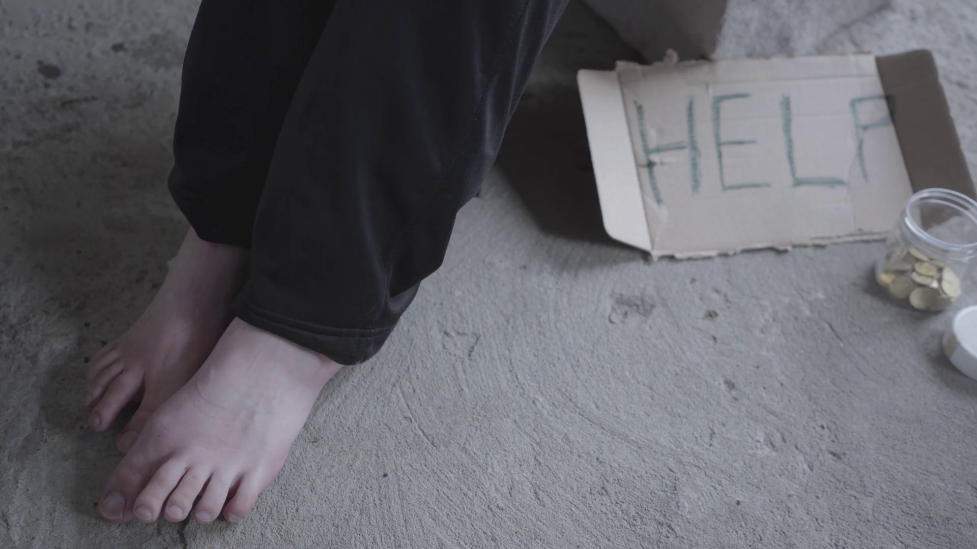 Feet Of Barefoot Poor Girl Sitting In Dusty Stock Footage SBV-336985943 ...