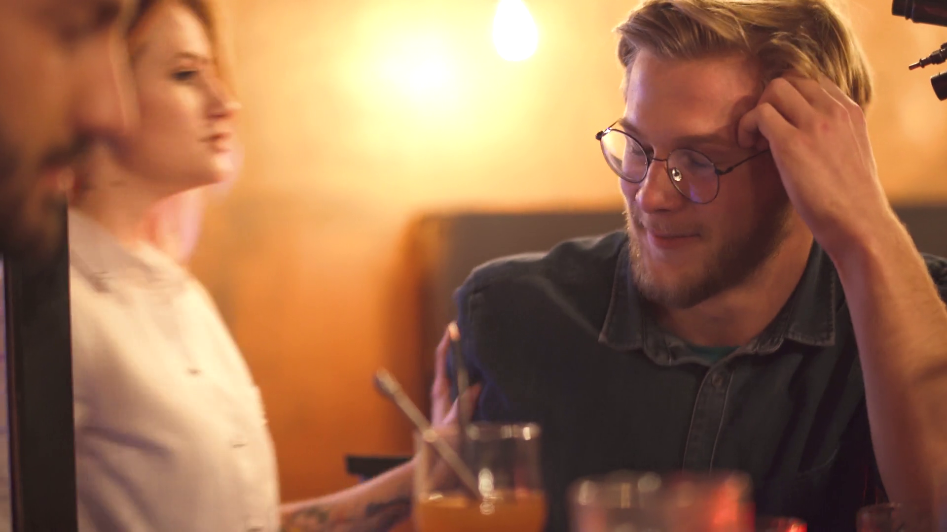 Girl Is Angry At Drinking Guy At Bar Stock Footage SBV-328836356 ...