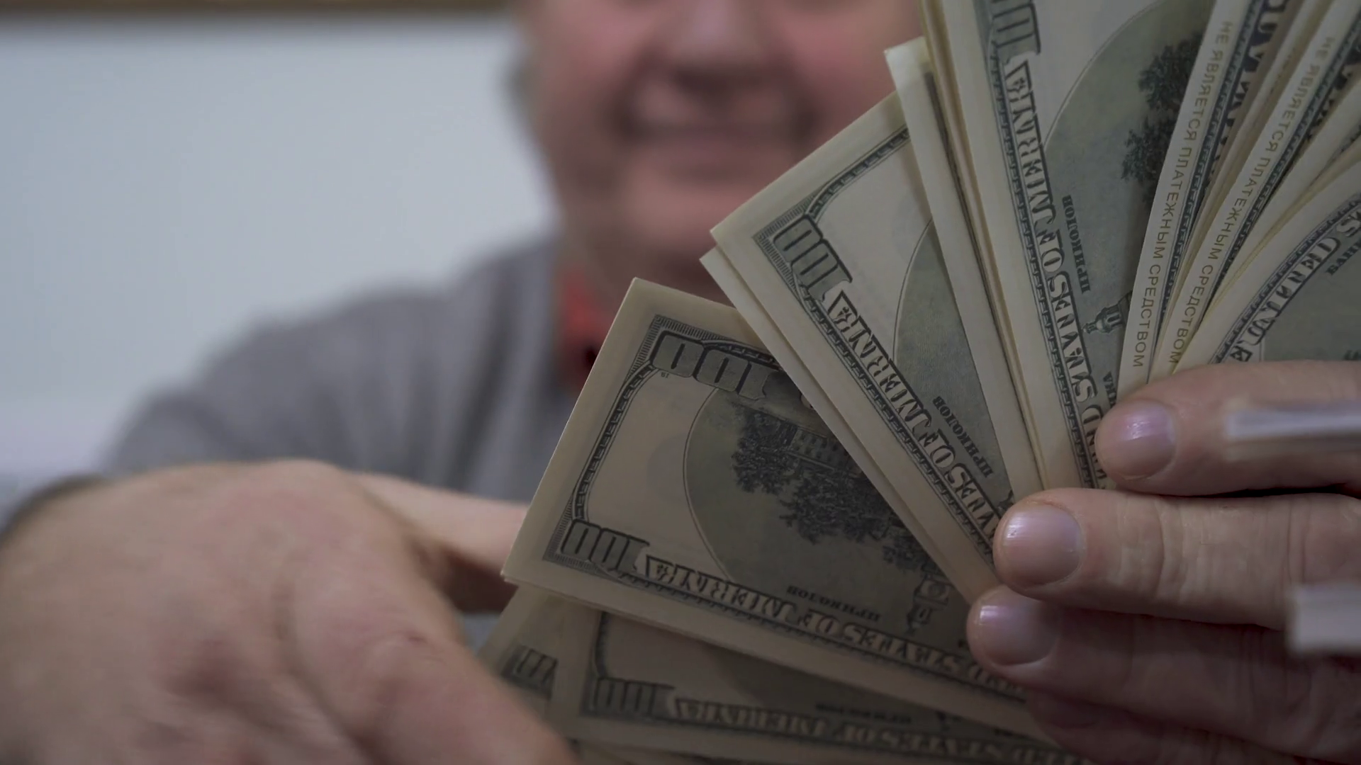 Hands Of Old Man Counting Dollars Close Up Stock Footage SBV-333264426 ...