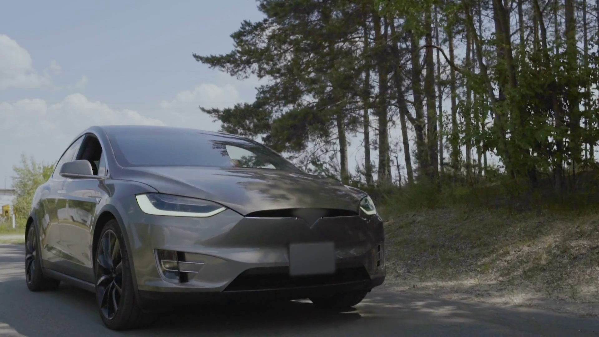 Modern Electric Car Riding On Road Stock Footage SBV-324196423 ...