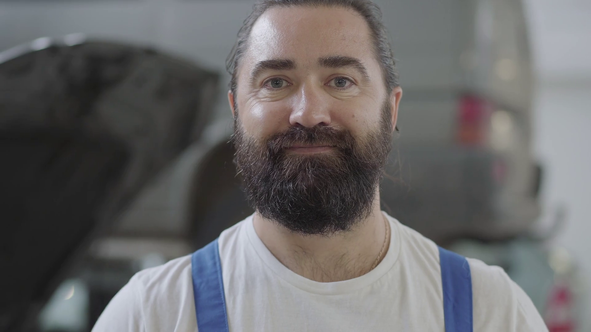 Portrait Of Adult Mechanic Rubs Forehead Stock Footage SBV-332360458 ...