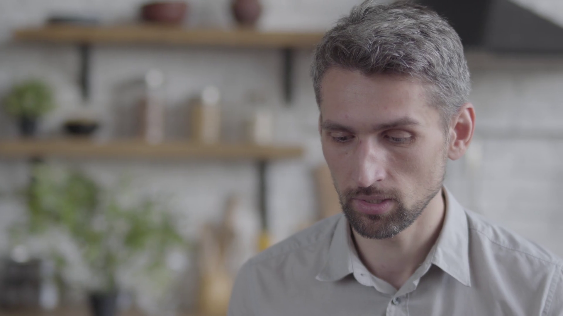 Portrait Of Adult Sad Man Looking Into Stock Footage SBV-336609872 ...