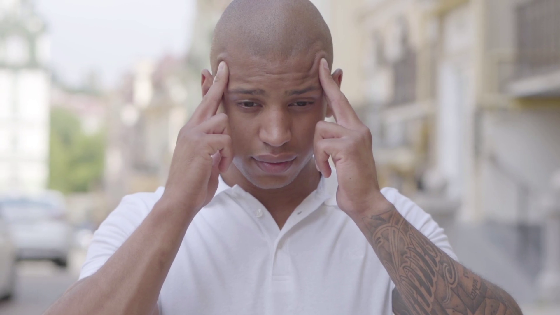 Portrait Of Attractive Bald Middle Eastern Stock Footage SBV-335827006 ...