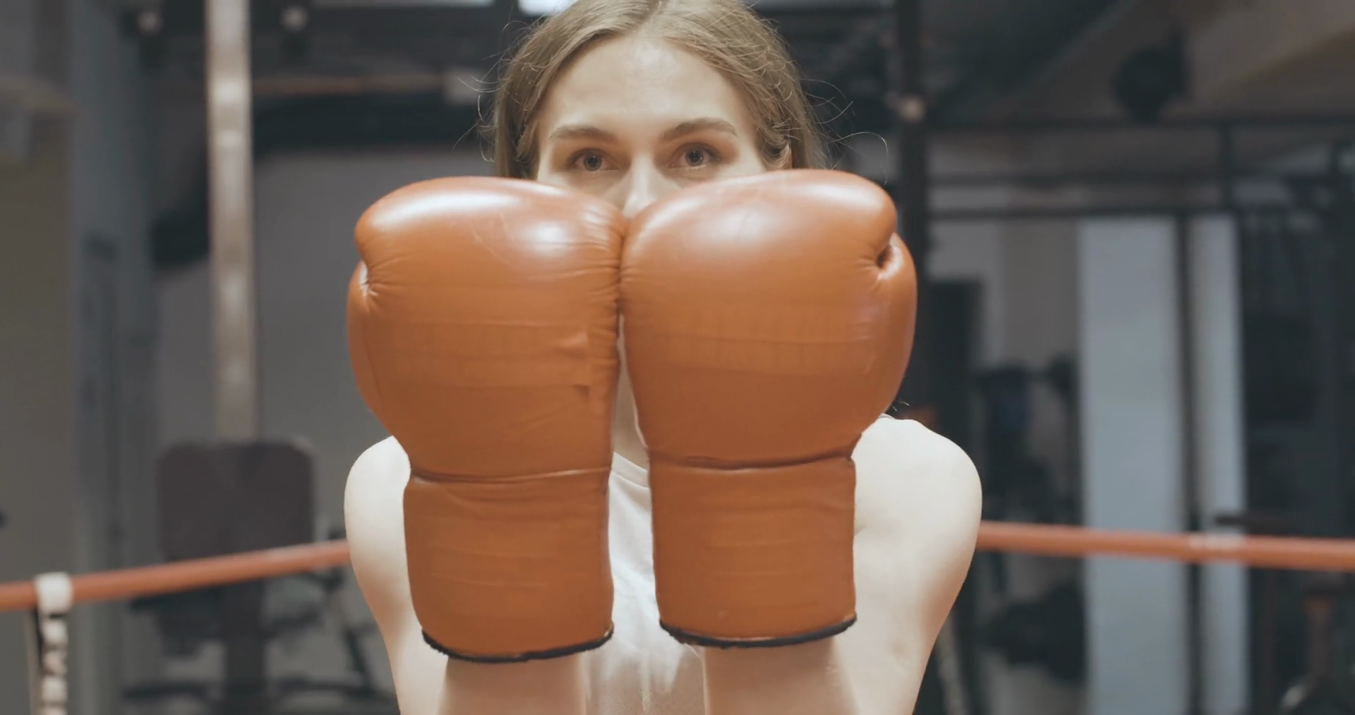 Portrait Of Beautiful Female Boxer Boxing Stock Footage SBV-338488191 ...