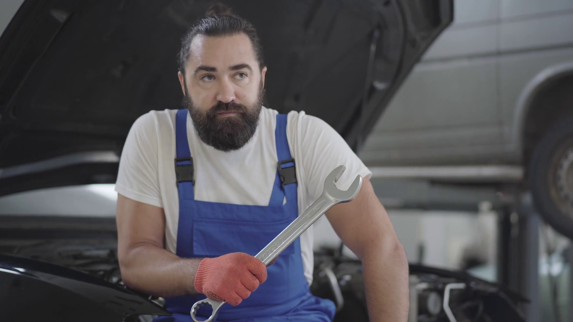 Portrait Of Skilled Mechanic Posing With Stock Footage SBV-332360402 ...