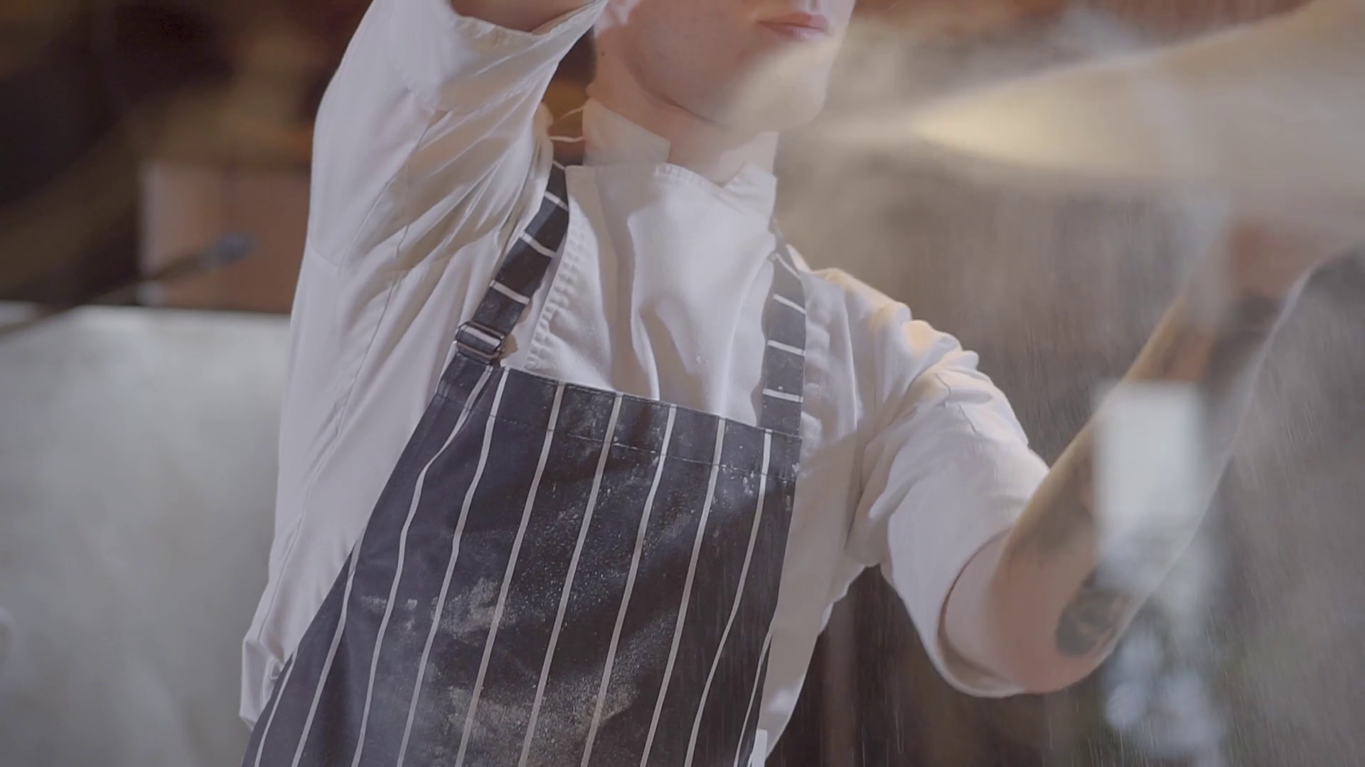 Talented Pizza Maker Prepares Dough At Stock Footage SBV-333001391 ...