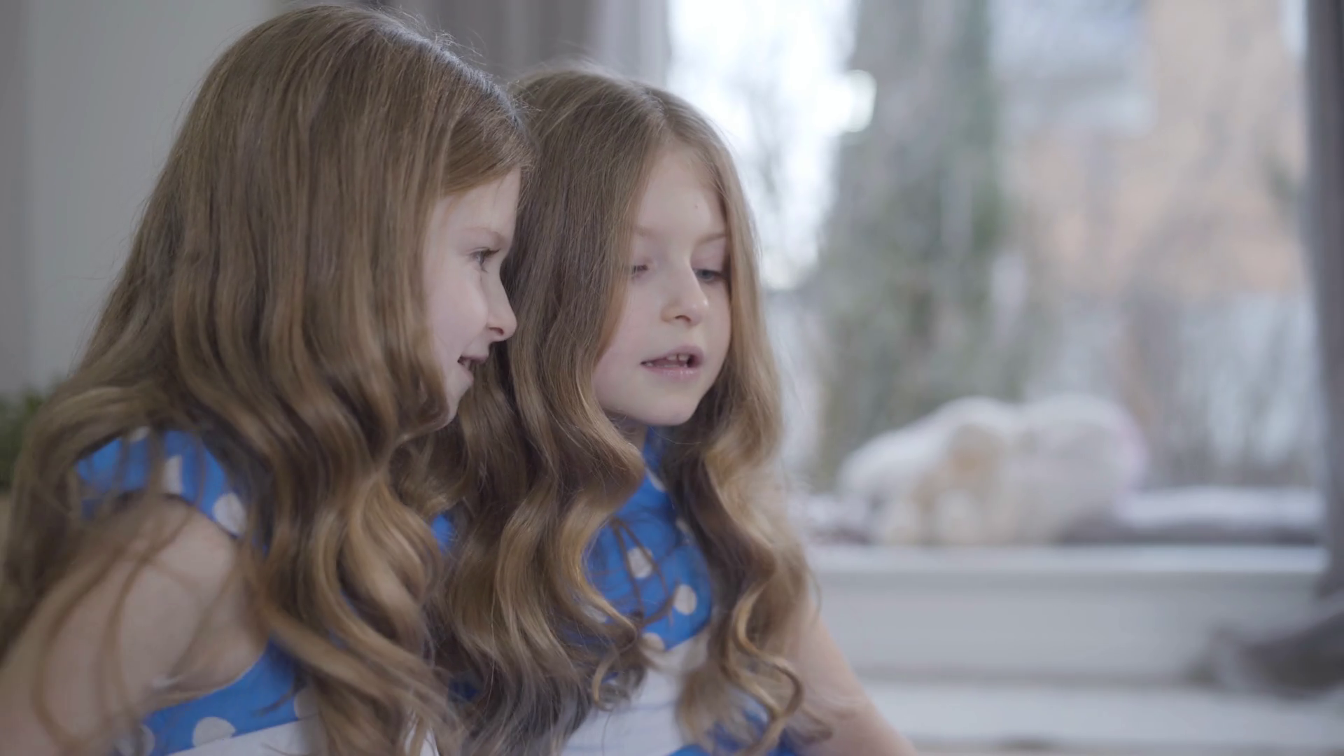 Two Cute Brunette Twin Sisters Gossiping At Stock Footage SBV-338137246 ...