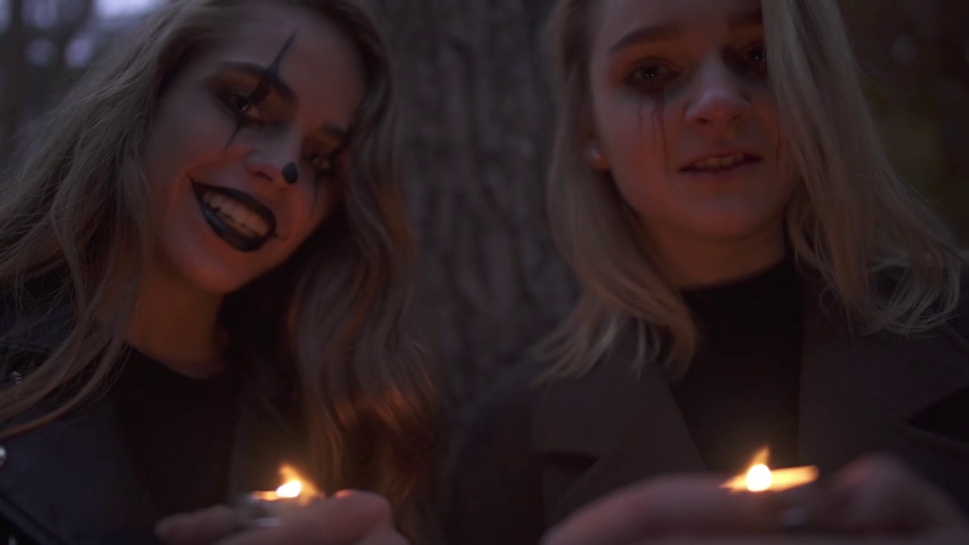 Gothic Horror Night: Two Young Women With Stock Footage SBV-337771063 ...