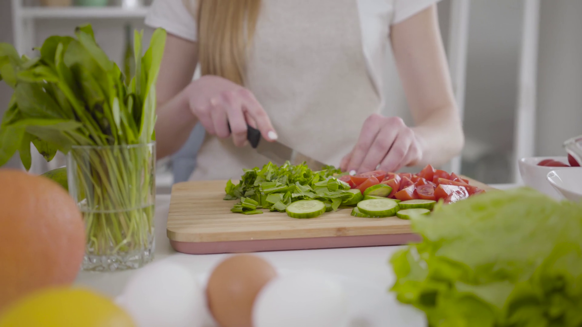 Young Woman Accidentally Cuts Finger Stock Footage SBV-338359505 ...
