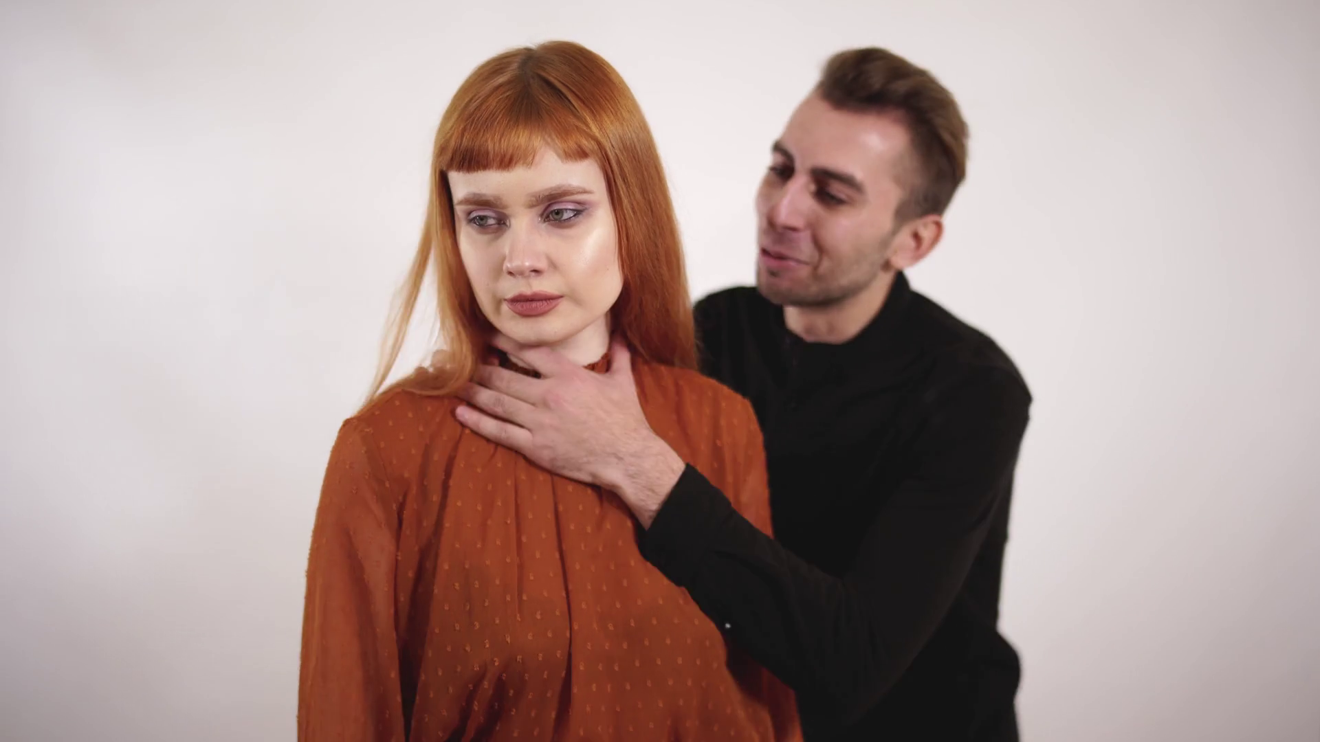 Violent Aggressive Man Strangle Womans Stock Footage SBV-331117070 ...