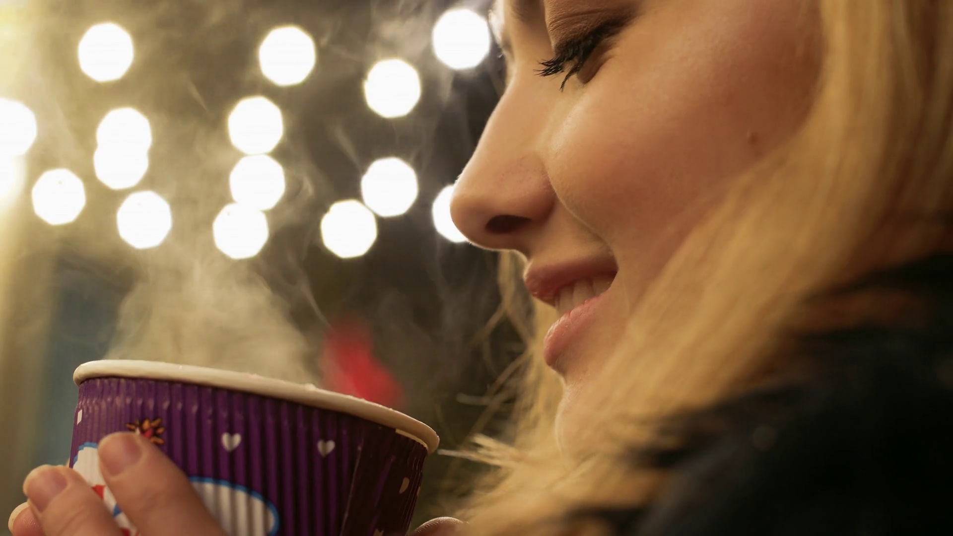 Woman Lips Blowing On Steam From Paper Stock Footage SBV-330845741 ...