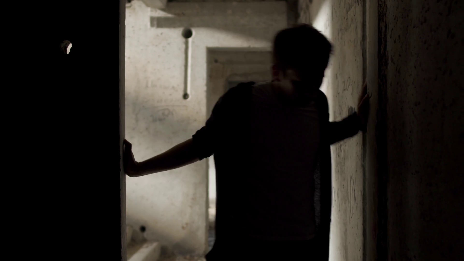 Yound Bad Looking Man Leans Against Walls In Stock Footage SBV ...