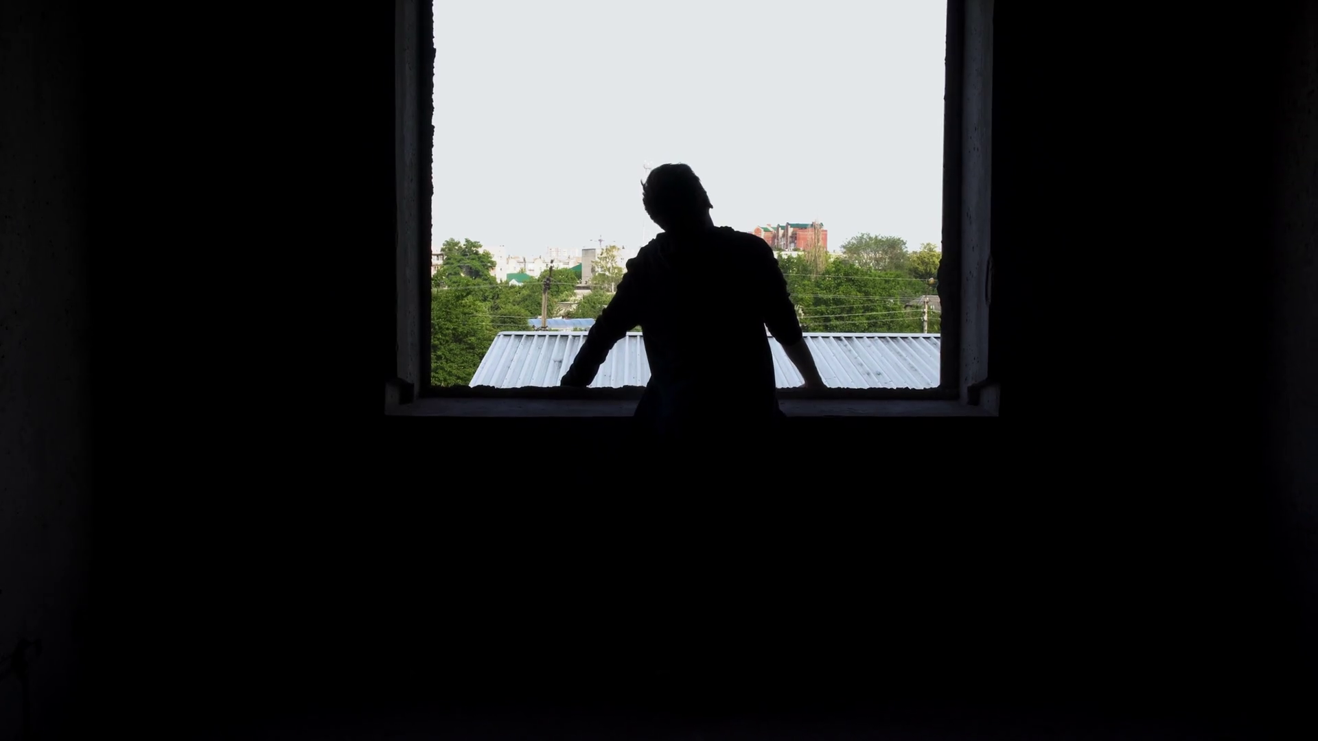 Yound Bad Looking Man Looks Out Window Of Stock Footage SBV-325933810 ...