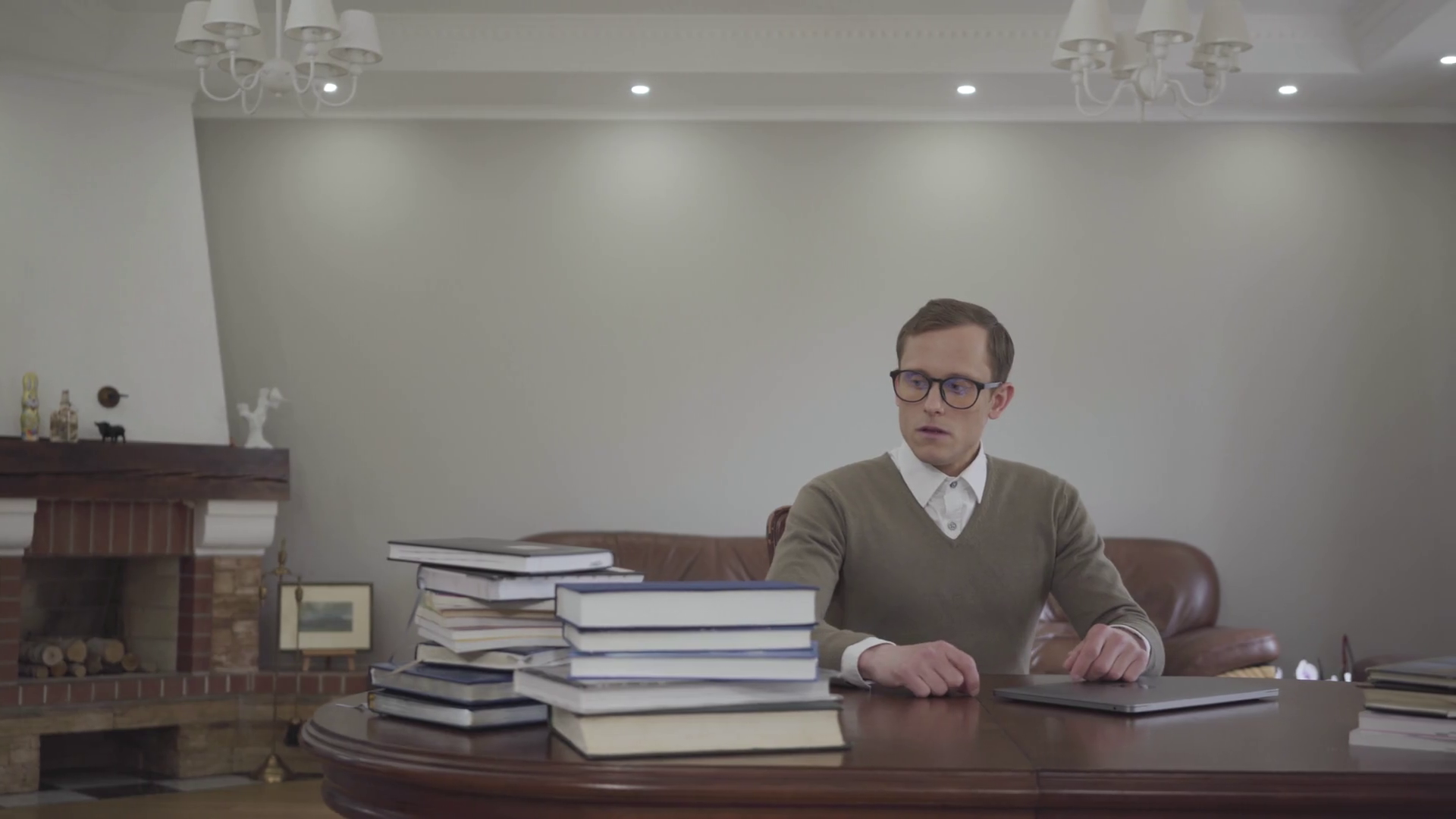 Young Modestly Dressed Man In Glasses Stock Footage SBV-335485102 ...