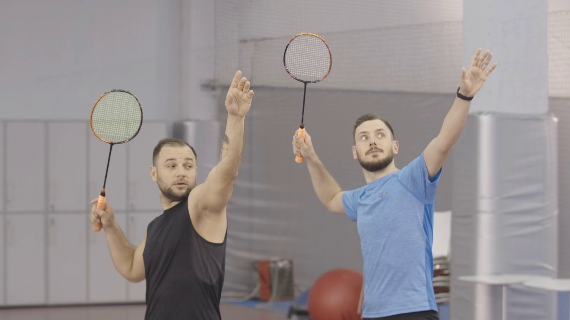 Young Tattooed Coach Correcting Posture Of Stock Footage SBV-338610299 ...