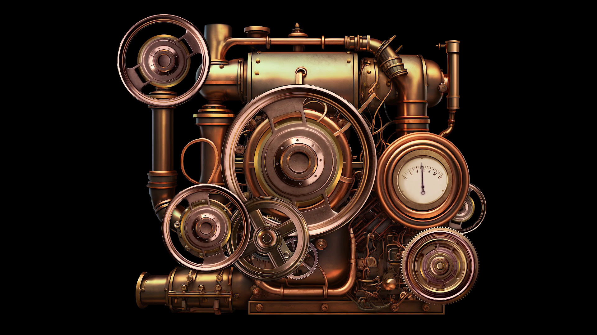 Copper Steam Engine With Indicators Stock Motion Graphics SBV-348762200 ...