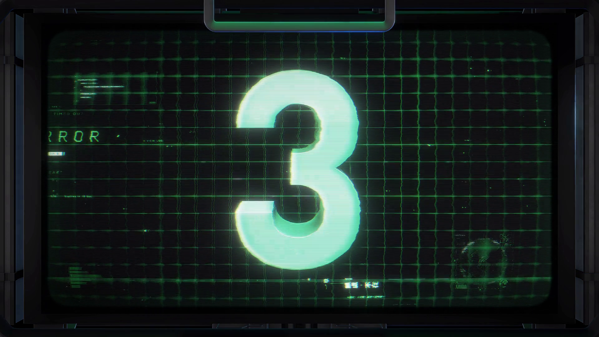 3 D Sci Fi Digital Countdown Screen Number 3 Stock Motion Graphics SBV ...