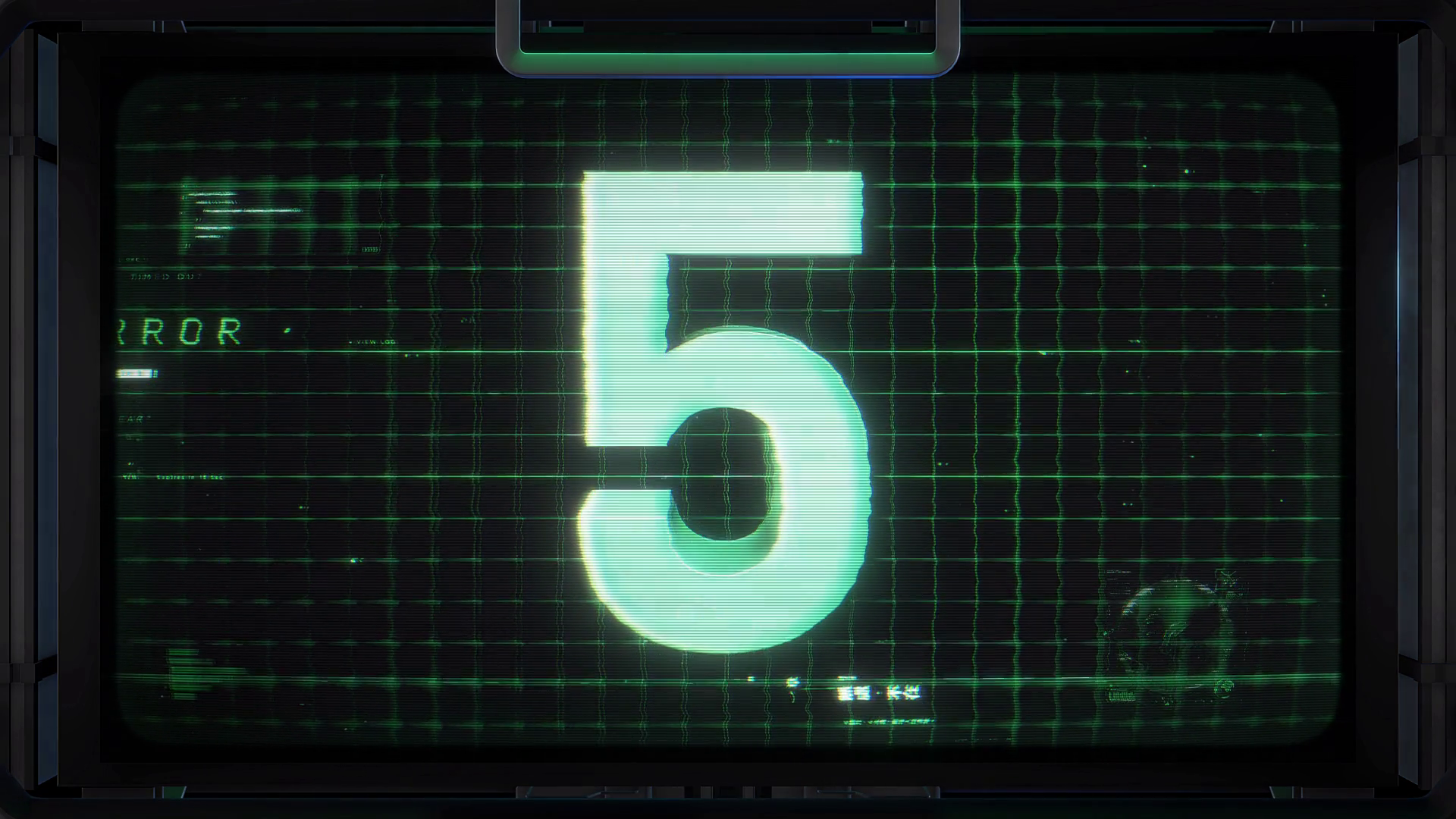 3d Sci Fi Digital Countdown Screen Number 5 Stock Motion Graphics SBV ...