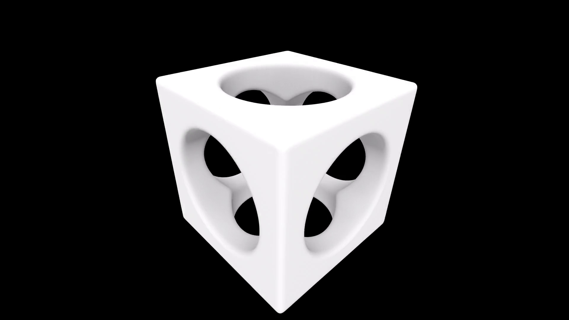 3d White Cube With Circular Holes Shape Stock Motion Graphics SBV ...
