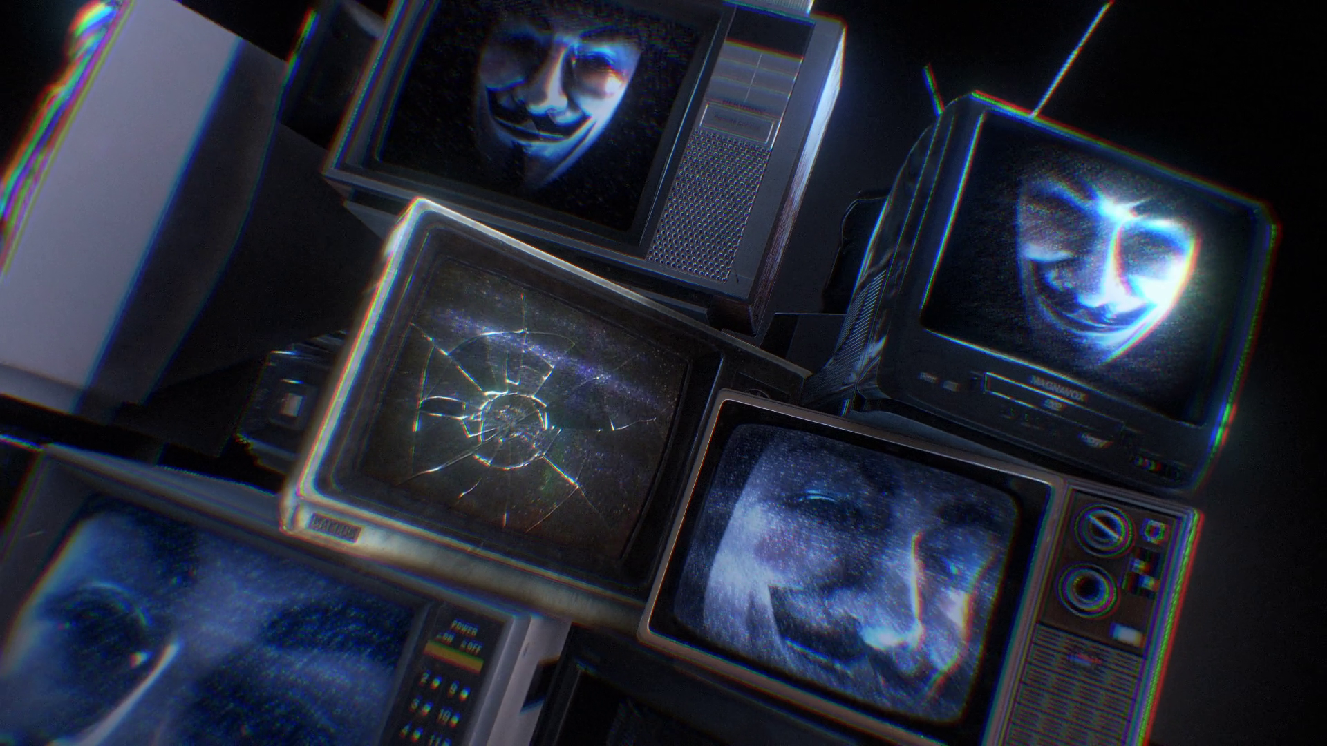 Masked Anonymous Faces On Tv Stock Motion Graphics SBV-351871679 ...