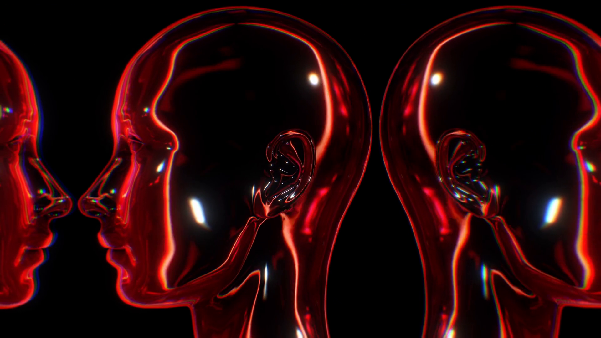 Red Reflective Glass Heads Loop Stock Motion Graphics SBV-351848612 - Storyblocks