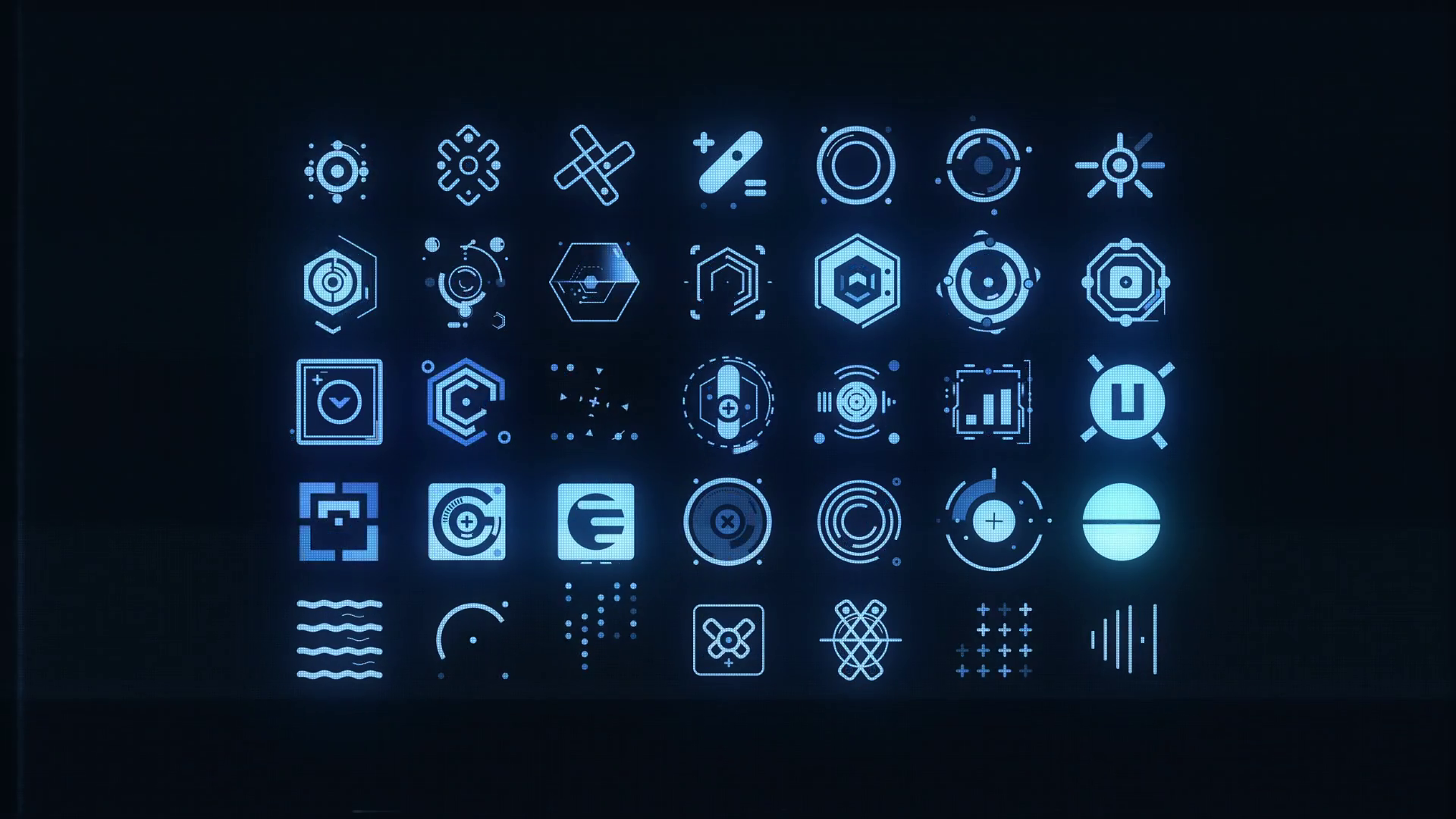 Digital Hud Icons Screen Stock Motion Graphics SBV-351946900 - Storyblocks