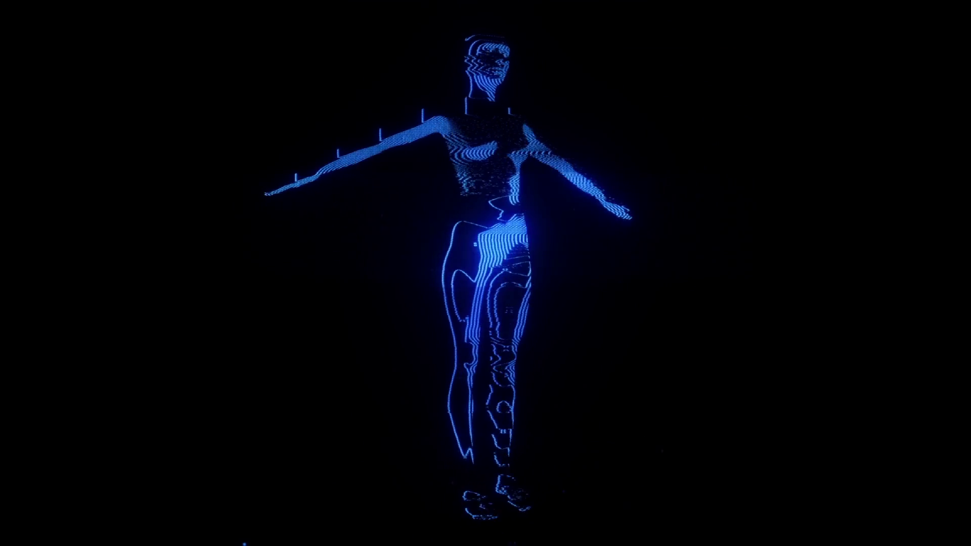 Female Body Digital Blue Modulation Wireframe Stock Motion Graphics SBV ...