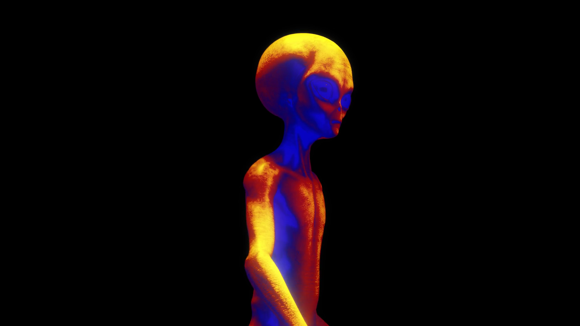 Grey Alien Walking Heat Vision 02 Stock Motion Graphics SBV-351895269 ...