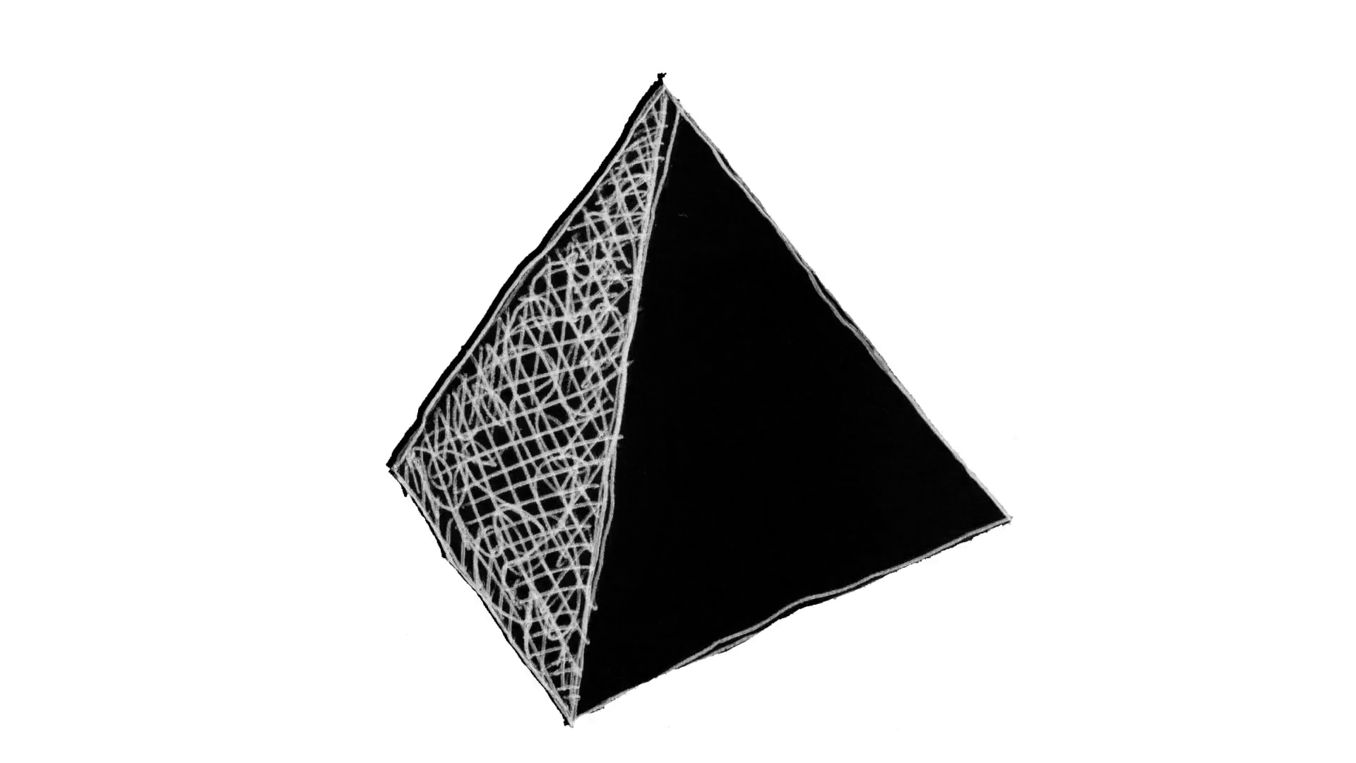 Hand Drawn White Outlines Spinning Pyramid Stock Motion Graphics SBV ...