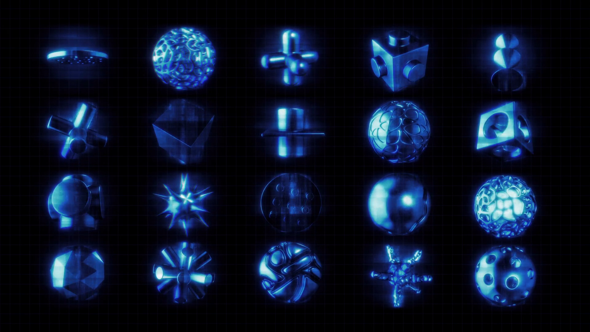 Holographic 3d Objects Grid Stock Motion Graphics SBV-352018087 ...