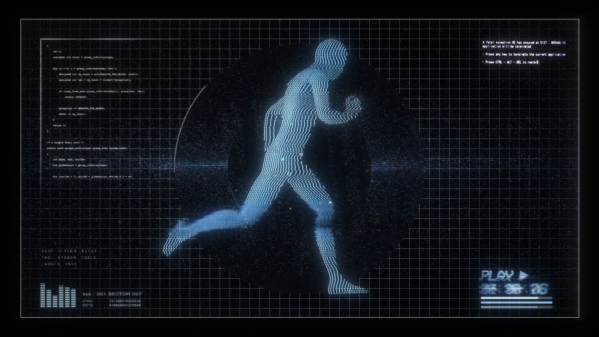 Human Figure Running Digital Screen Stock Motion Graphics SBV-351864122 ...