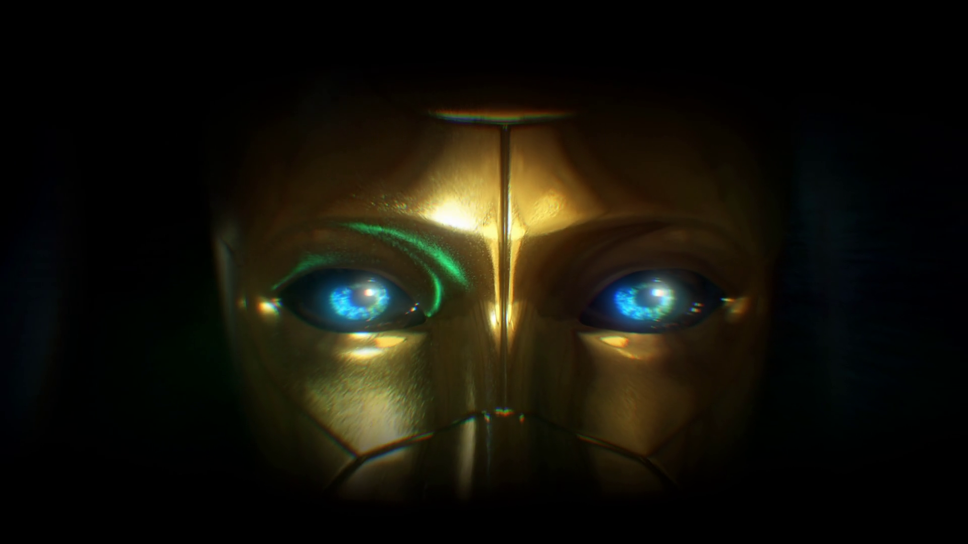 Masked Entity With Piercing Bright Blue Eyes Stock Motion Graphics SBV ...