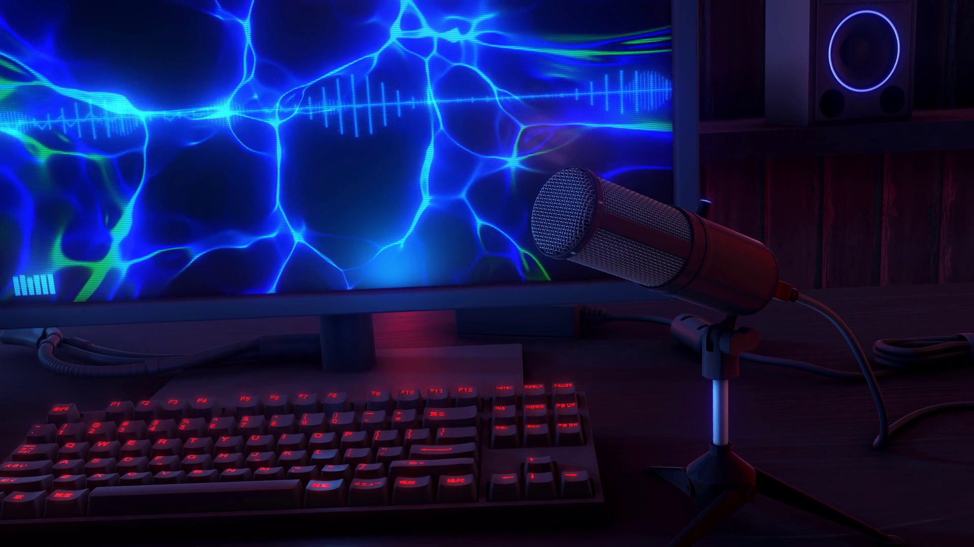 Podcast Pc Desktop With Mic Stock Motion Graphics SBV-351918558 ...