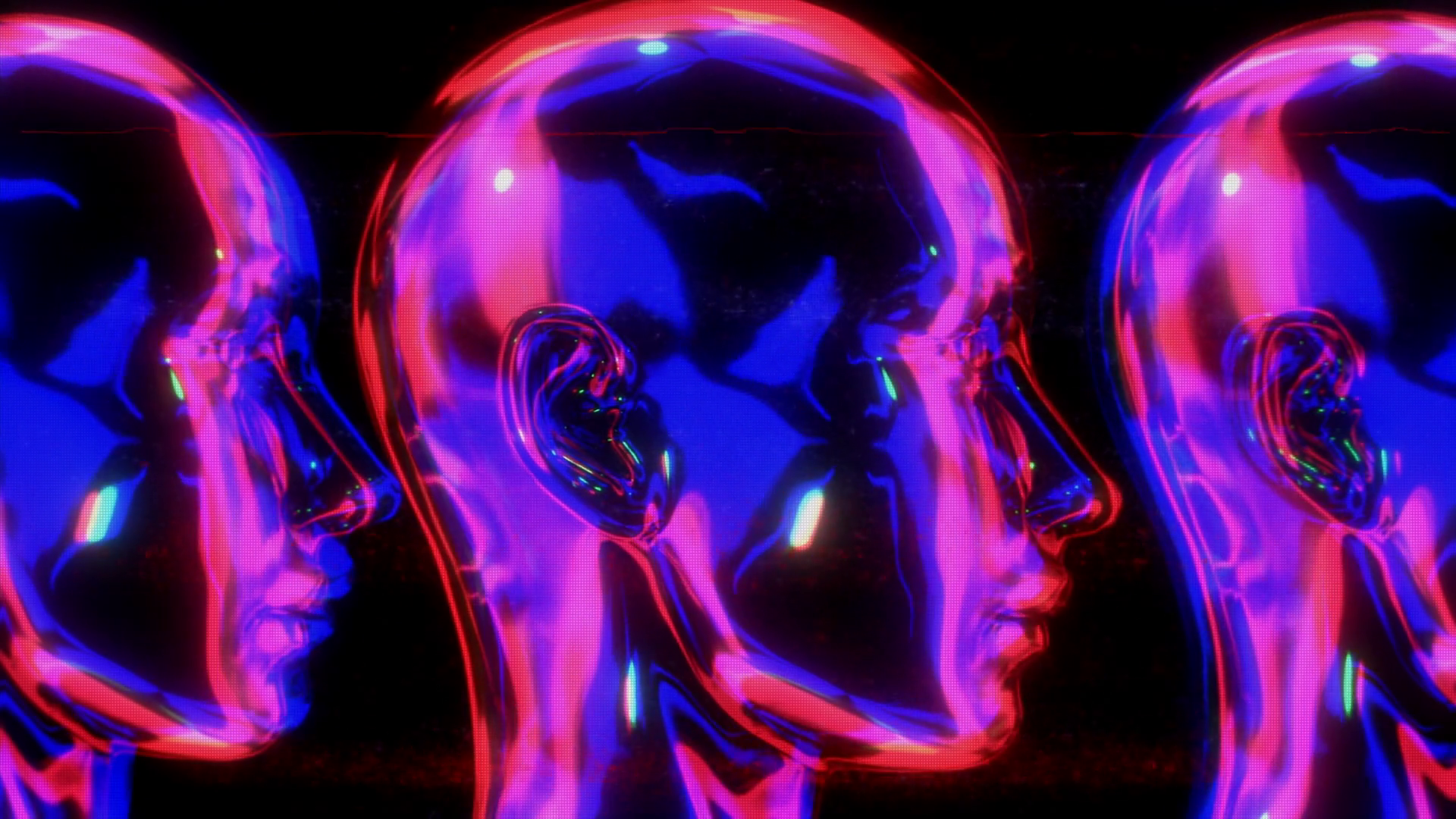 Reflective Red Blue Neon Heads Stock Motion Graphics SBV-351948933 ...
