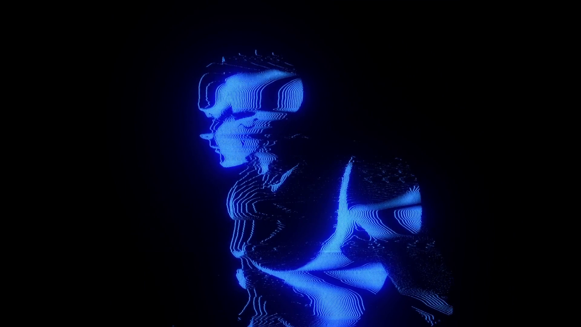 Robotic Humanoid Digital Blue Modulation Stock Motion Graphics SBV ...