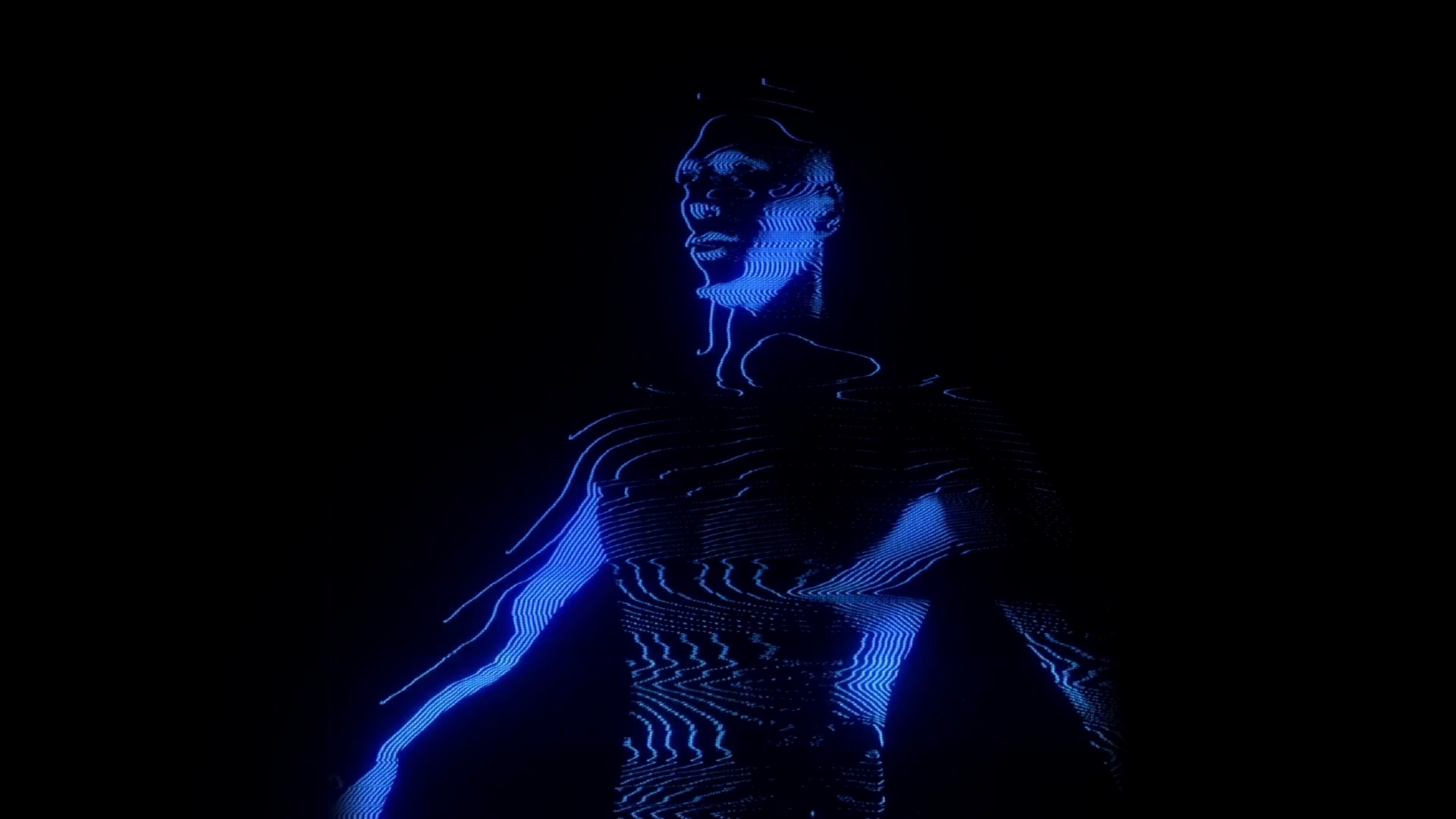 Spinning Human Torso Digital Blue Modulation Stock Motion Graphics SBV ...