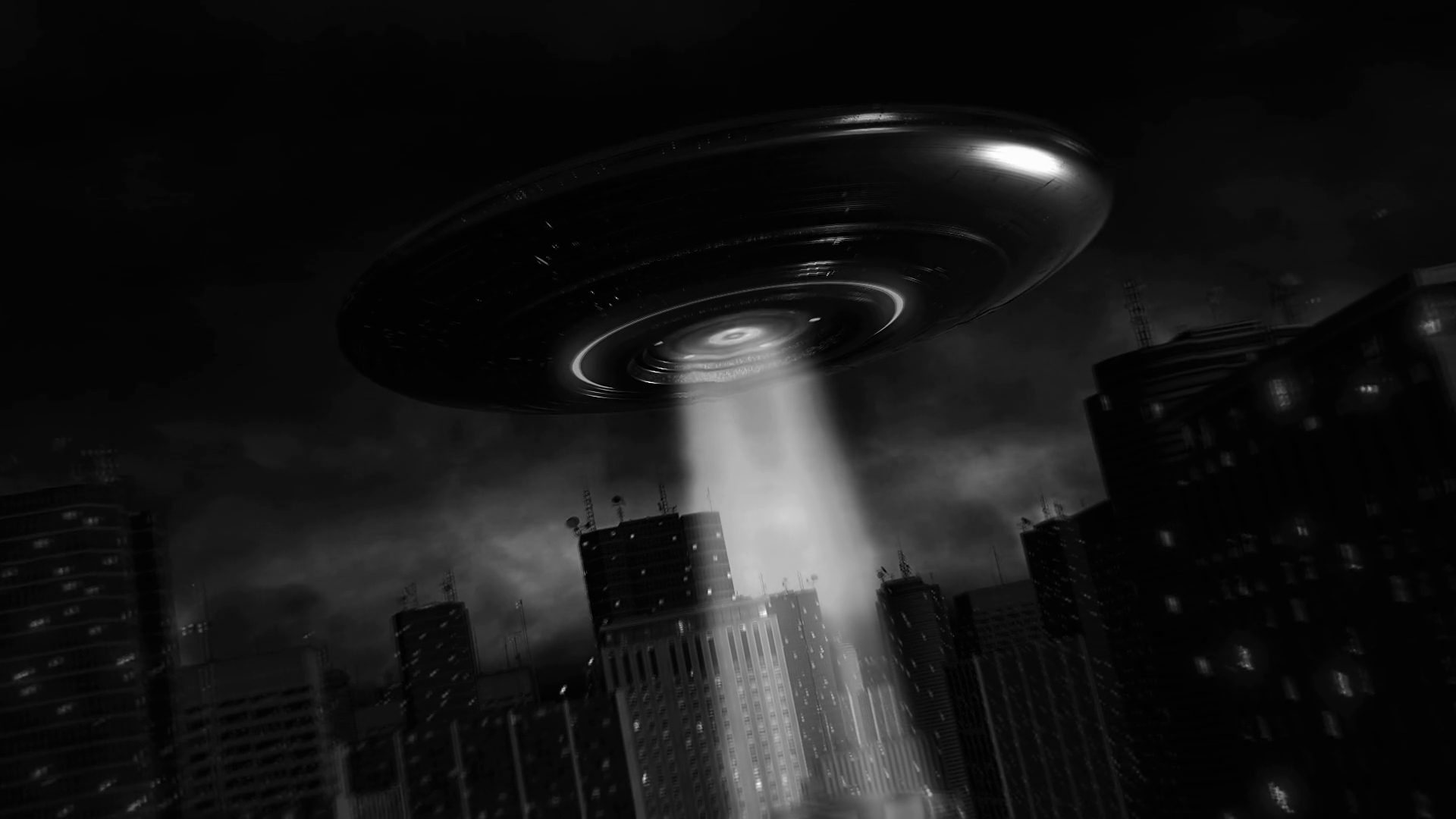 Ufo Mothership Black & White Stock Motion Graphics SBV-351871813 ...