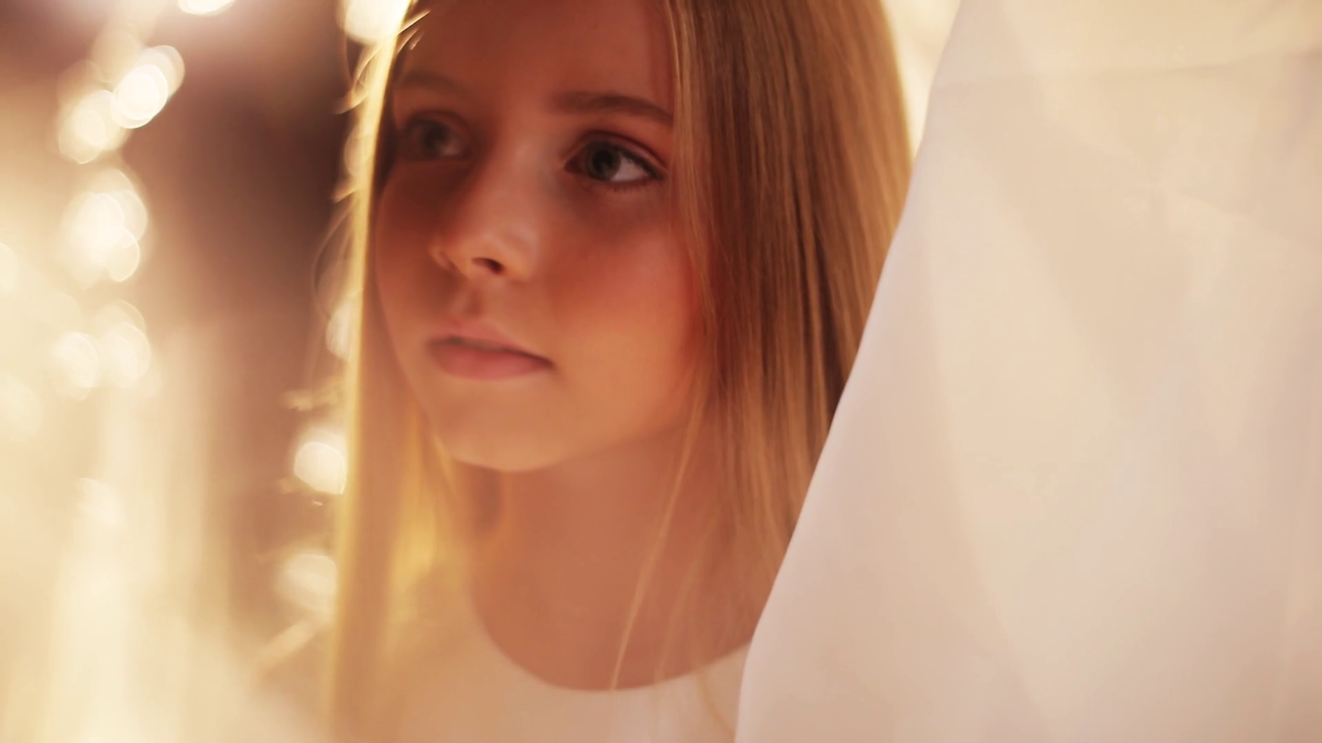 Charming Child With Long Hair Turns Head Stock Footage SBV-328932710 ...