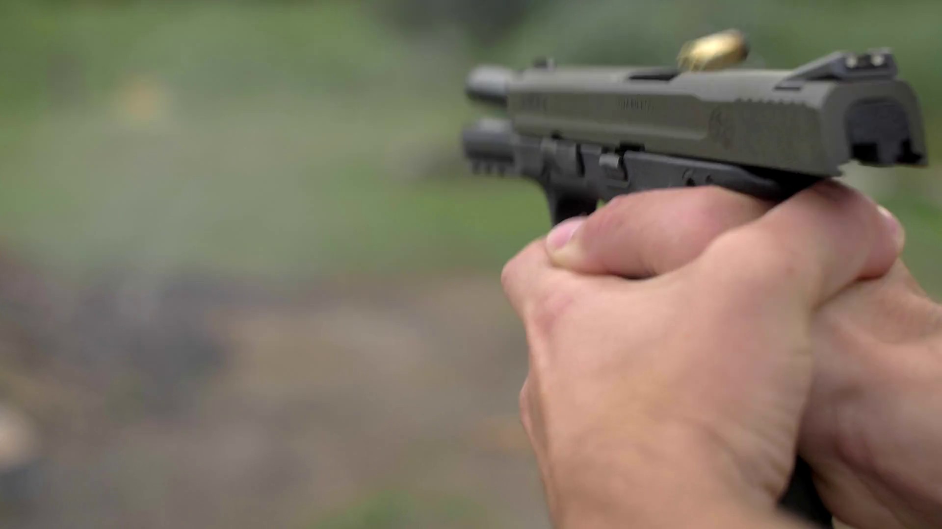 4k 60 Fps Slow Mo 44mm Hand Gun Shooting Stock Footage SBV-317186212 ...